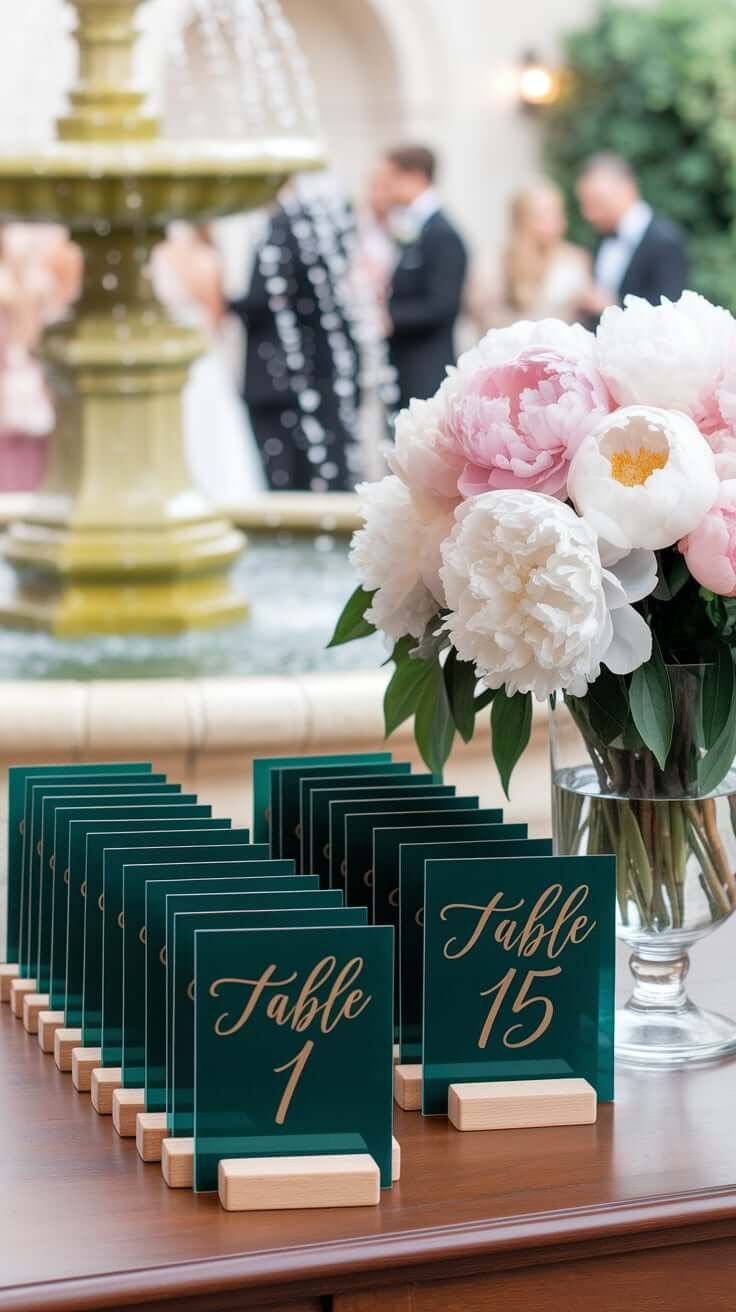 19 Modern Acrylic Wedding Table Number Signs – Fairy Tale Wedding Day