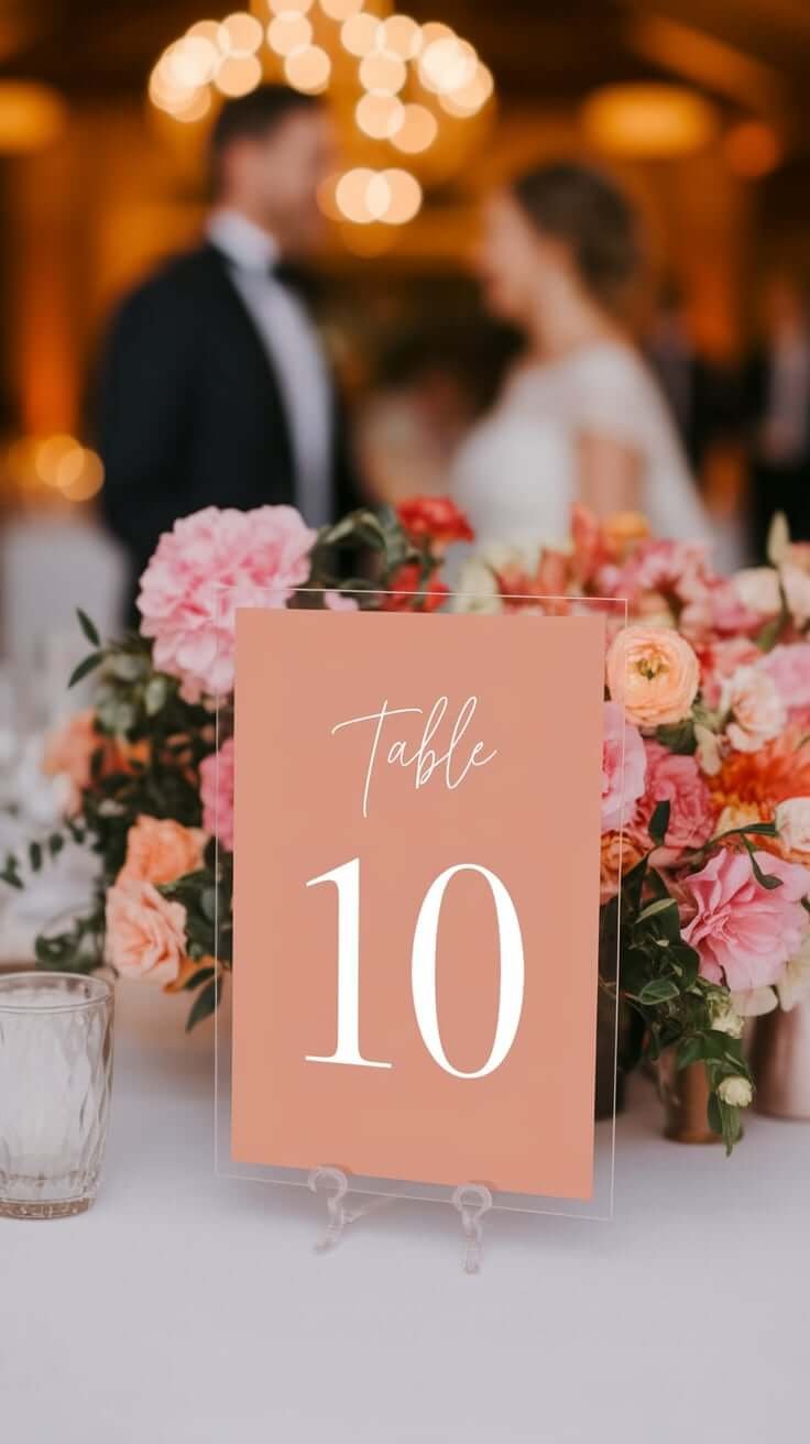 19 Modern Acrylic Wedding Table Number Signs – Fairy Tale Wedding Day