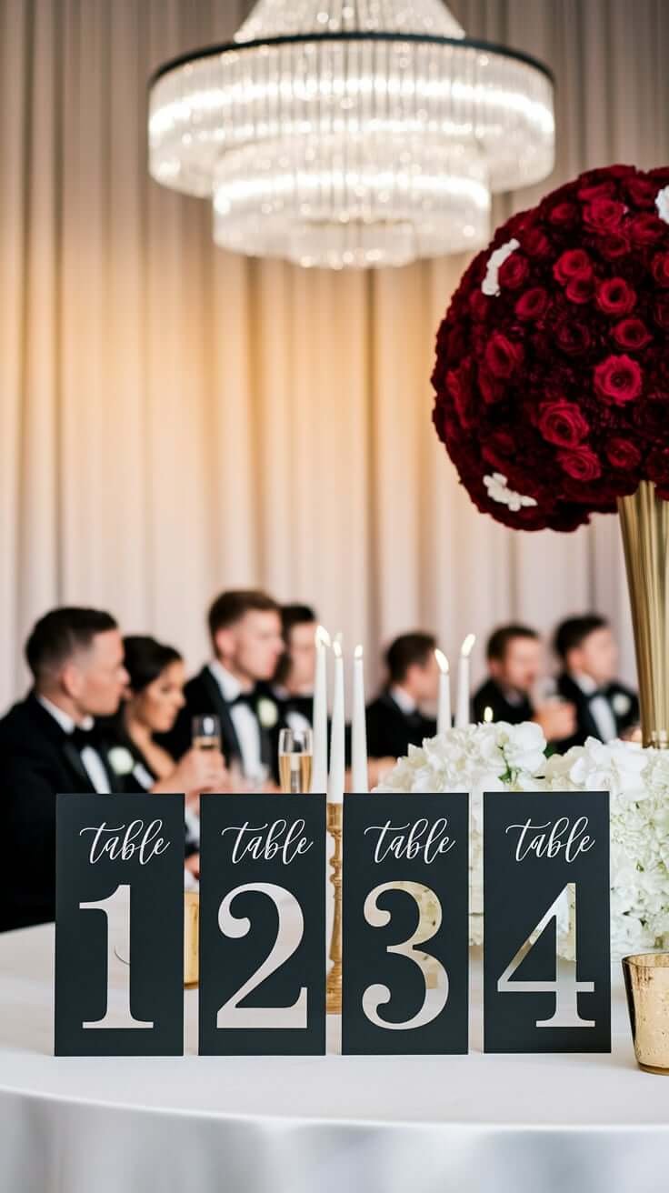19 Modern Acrylic Wedding Table Number Signs – Fairy Tale Wedding Day